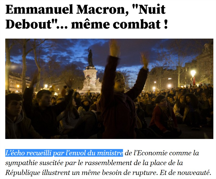 » Emmanuel Macron, « Nuit debout »… même combat ! Par Renaud Dély