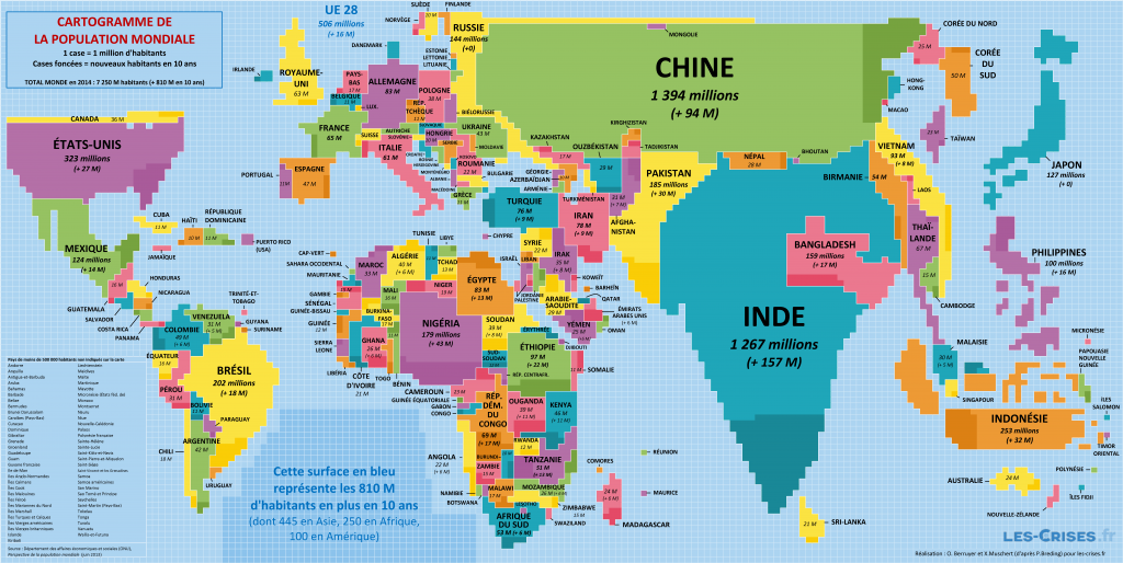 » Cartogramme de la Population Mondiale